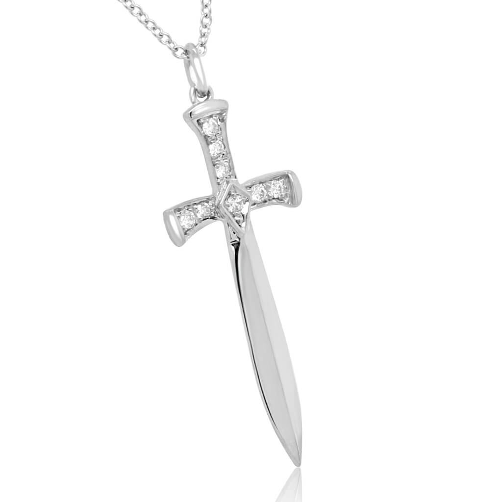 Diamond Sword Cross Pendant - OroSpot