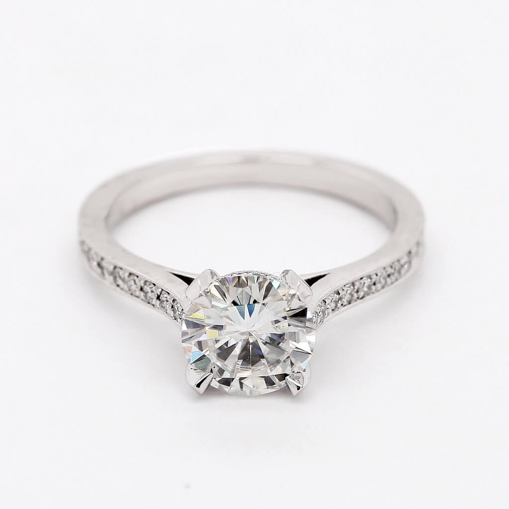 Contemporary Diamond Engagement Ring - OroSpot