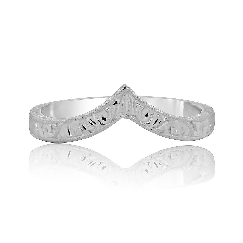 Vintage Chevron Wedding Ring - OroSpot
