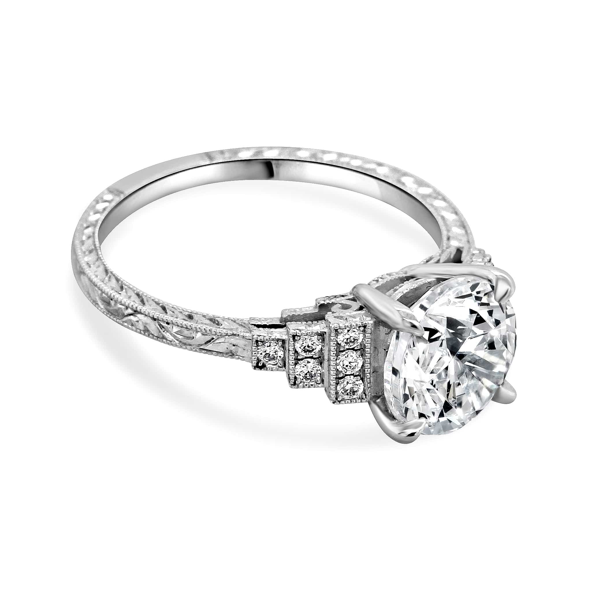 Art Deco Step Diamond Engagement ring - OroSpot